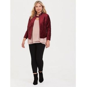 torrid | Jackets & Coats | Torrid Velvet Moto Jacket With Lace Up ...